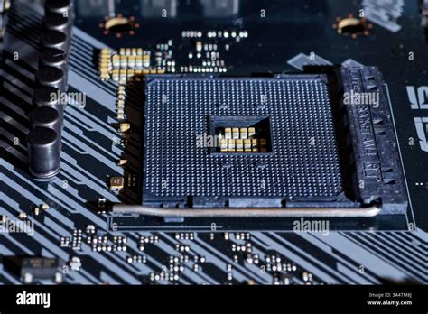 A Close Up View Of An Am4 Cpu Socket On A Motherboard This Detailed Image Shows The Precision