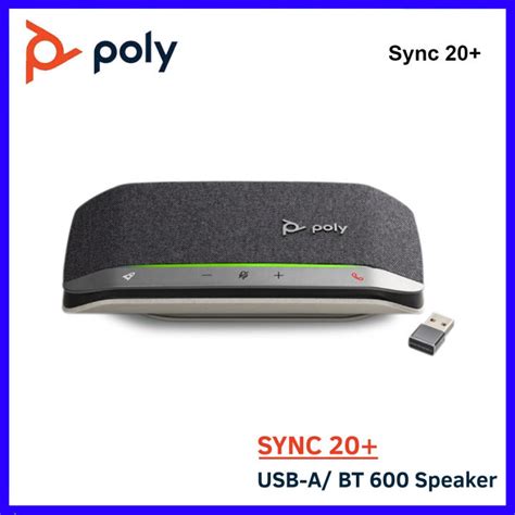Original Poly Sync 20 Standard Smart Conference Speakerphone With Bt600 Usb A Wireless Adapter
