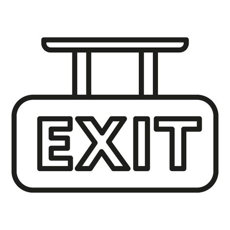 Premium Vector Exit Wall Sign Icon Outline Vector Stair Escape Person