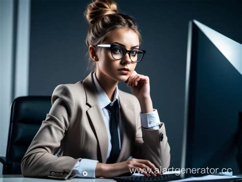 Focused Business Professional Contemplating Cybersecurity Strategies Ai Art Generator