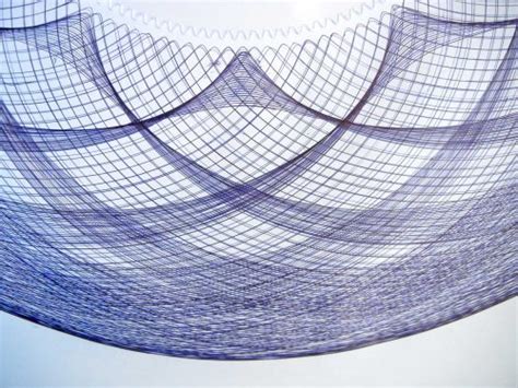 Very Large Epitrochoid Drawing In Progress Blue And Black Ballpoint Pen