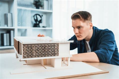 Architect Designer Studies Elegant House Model Finding Improvement