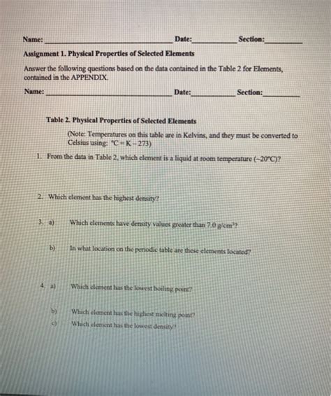 solved name date section assignment 1 physical
