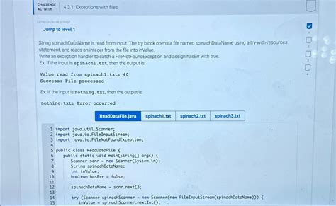 Solved CHALLENGEACTIVITY Exceptions With Chegg