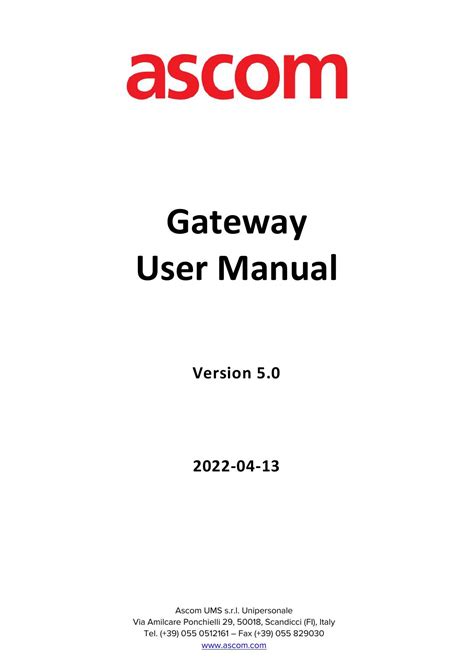Ascom Gateway User Manual Chatwithmanuals Interactive Technical