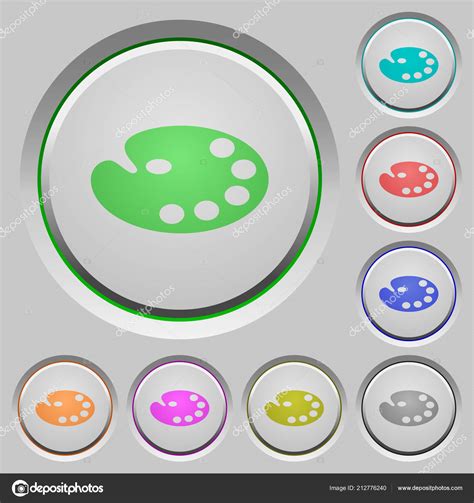 color palette color icons sunk push buttons stock vector by