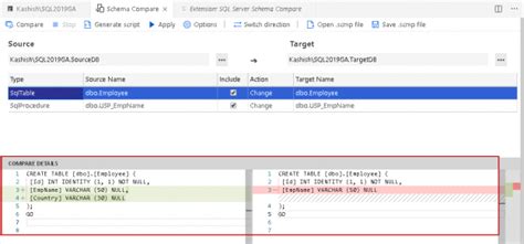 SQL Server Schema Compare Extension In Azure Data Studio