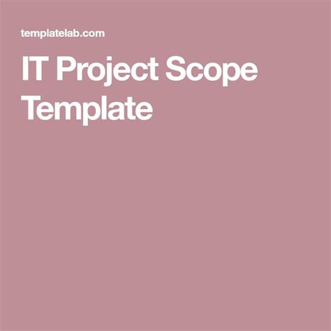 It Project Scope Template Download Free Pdf