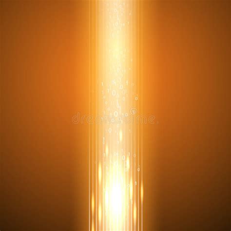 Orange Background With Stream Of Binary Code Stock Vector