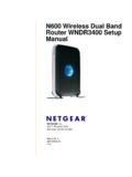N Wireless Dual Band Router WNDR Setup Manual N Wireless Dual Band Router Wndr