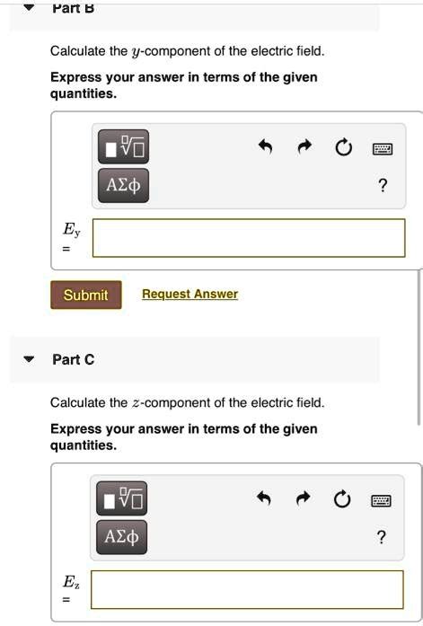 calculate the y component of the electric field express your answer in