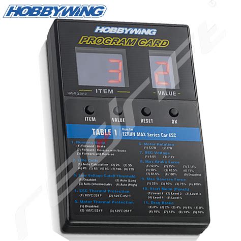 Hobbywing Program Card for ESC ReDrift lielākais radio vadāmo modeļu veikals Latvijā