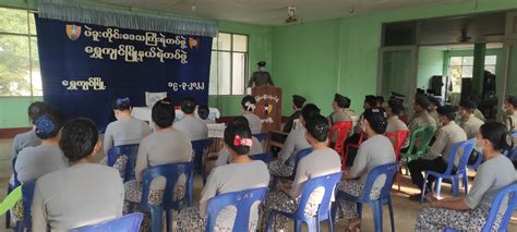 ရွှေကျင်မြို့နယ် မြို့မရဲစခန်းတွင် မီးဘေးအန္တရာယ် ကြိုတင်ကာကွယ်ရေး အသိပညာပေး ဟောပြောပွဲနှင့် လ