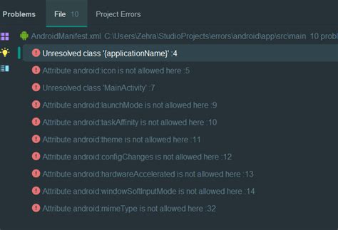Android There Are 9 Errors Androidmanifestxml File Stack Overflow