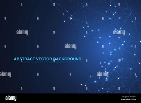 Abstract plexus background with connected lines and dots. Plexus geometric effect Big data with ...