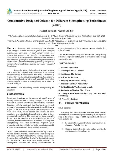 Pdf Comparative Design Of Column For Different Strengthening