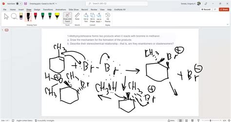 Solved 1 Methylcyclohexene Forms Two Products When It Reacts With Bromine In Methanol A Draw
