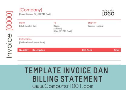 Template Invoice Excel Dan Word