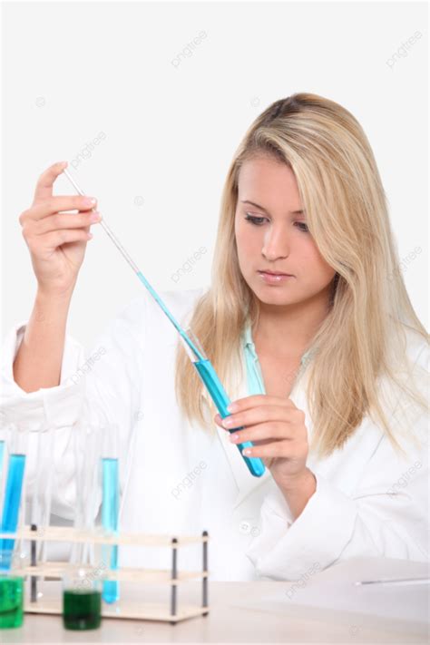 Woman Doing Chemistry Laboratory Portrait Lab Technician Chemistry