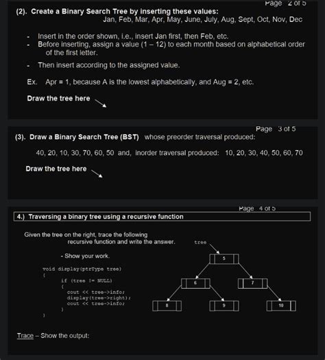 Solved 2 Create A Binary Search Tree By Inserting These Chegg Com