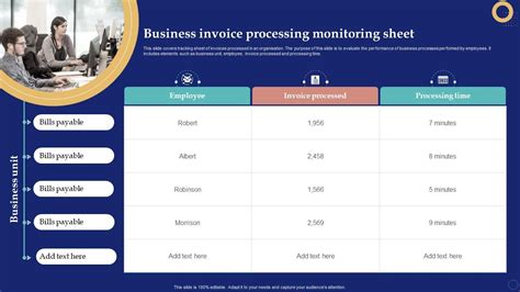 Business Invoice Processing Monitoring Sheet Business Process