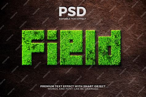 Grass Nature Filed Meadow Text Effect On Brown Leather Background Logo