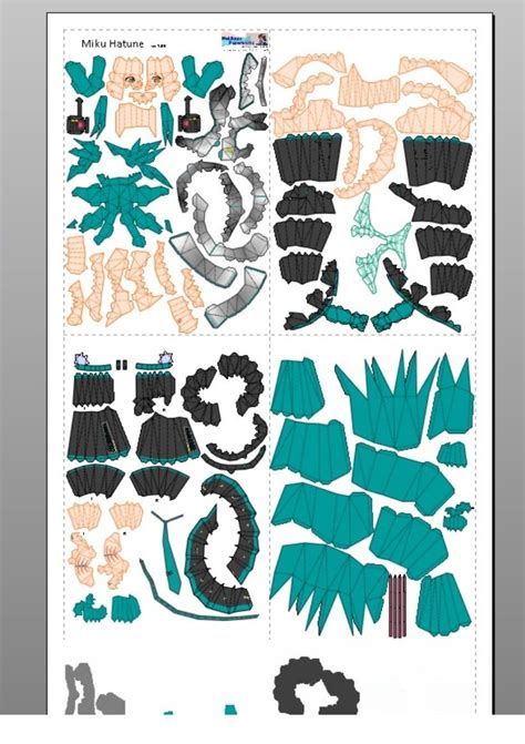 Hatsune Miku Papercraft Paper Models Anime Paper Paper Crafts
