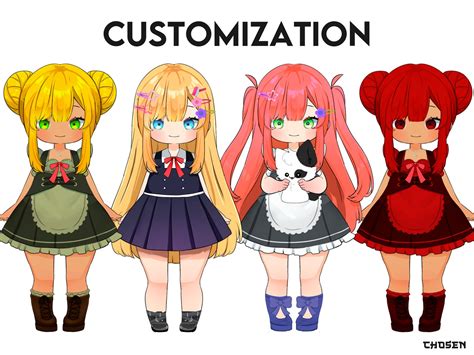 Discount 2d Vtuber Chibi Model Premade Full Body Fully Rigged Ready