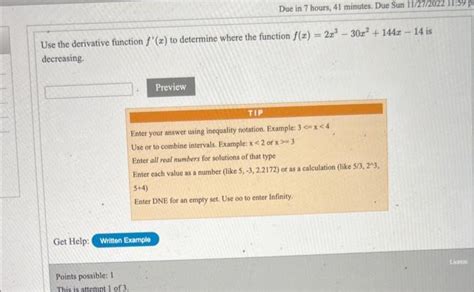 solved use the derivative function f′ x to determine where