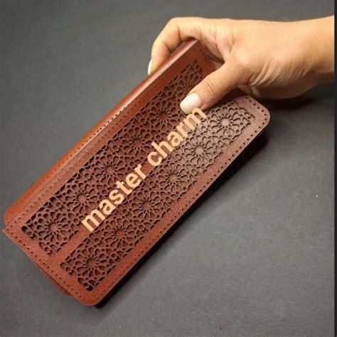 خرید و قیمت چرم طبیعی ست کیف پول اسلیمی با جاکلیدی بصورت نیمه آماده برش خورده با چرم گاوی شرکتی