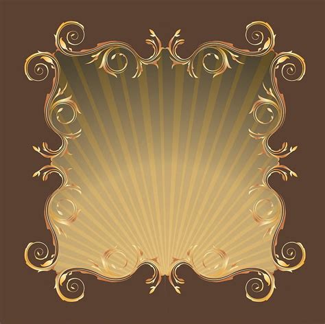 골드 꽃 프레임 벡터 Eps Ai Uidownload