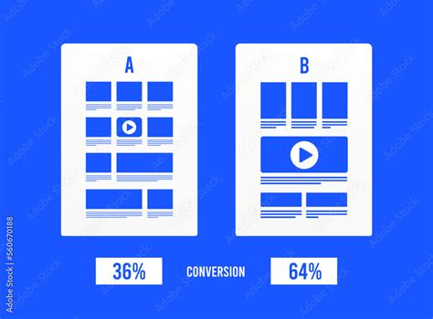 AB Testing Concept Illustration Split Test Conversion Comparison A B Websites With A Different