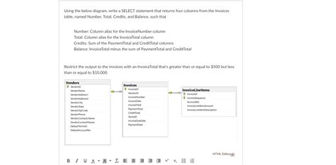 Solved Using The Below Diagram Write A SELECT Statement Chegg Com