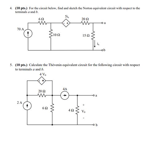 Solved 4 10 Pts For The Circuit Below Find And Sketch