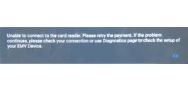 No Response From The Card Reader Please Retry The Payment If Problem Continues You May Need