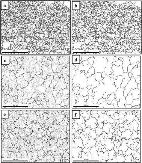 Skeletonized Grain Boundary Maps Showing The Microstructure For A B
