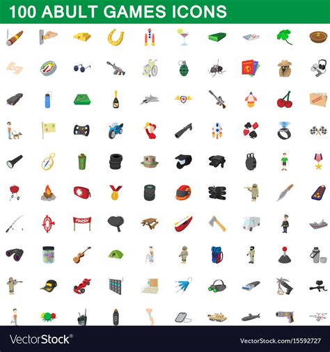 Adult Games Icons Set Cartoon Style Royalty Free Vector