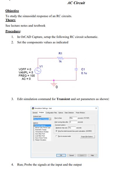 Solved AC Circuit Objective To Study The Sinusoidal Response Chegg Com