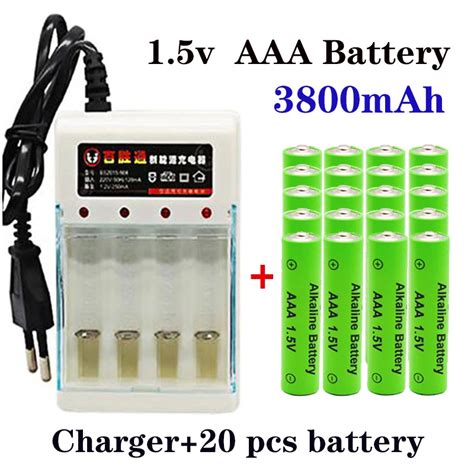 알카라인 100 충전식 배터리 15v Aaa 3800mah 정품 충전기 Aliexpress
