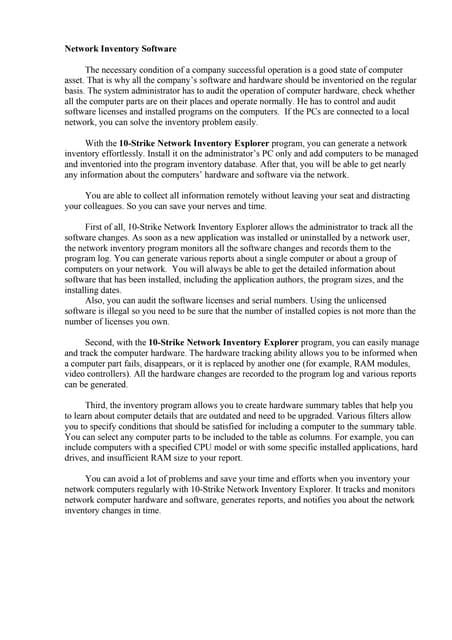 Network Inventory Software Doc