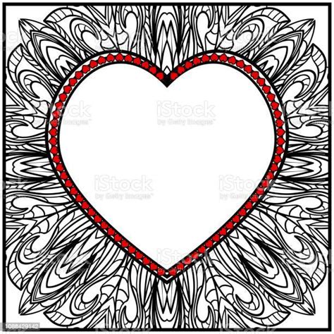 하트와 꽃 장식 빈티지 인사말 카드입니다 인사말과 웨딩 카드에 대 한 서식 파일 프레임입니다 벡터 일러스트 레이 션 0명에 대한 스톡 벡터 아트 및 기타 이미지 Istock