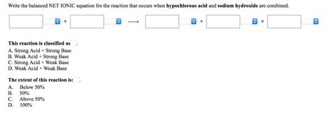 write the balanced net ionic equation for the
