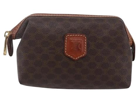Céline Celine Macadam Pochette Canvas And Leather Brown Cloth Ref