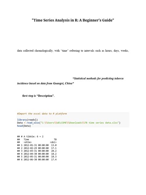 Time Series Analysis in R A Beginner's Guide | PDF | Autoregressive Integrated Moving Average ...
