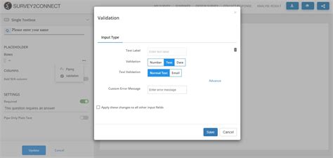 Validation Question Setting