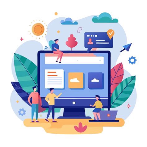 People Working On A Computer Collaborating On A Project And Using Cloud