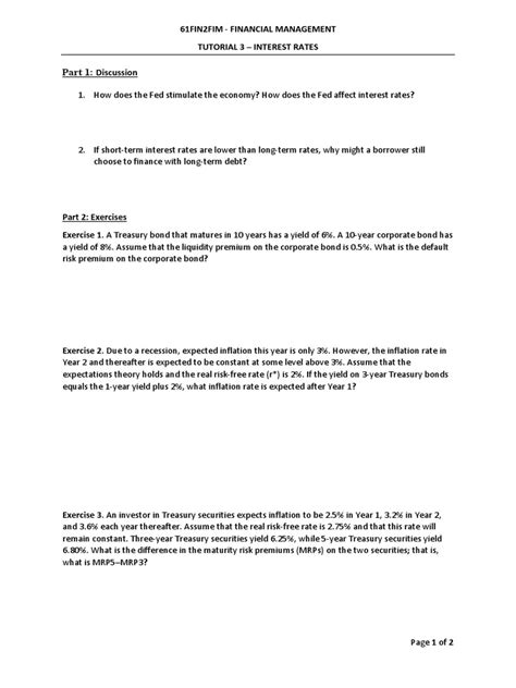 2023 Tutorial 3 Interest Rates Pdf
