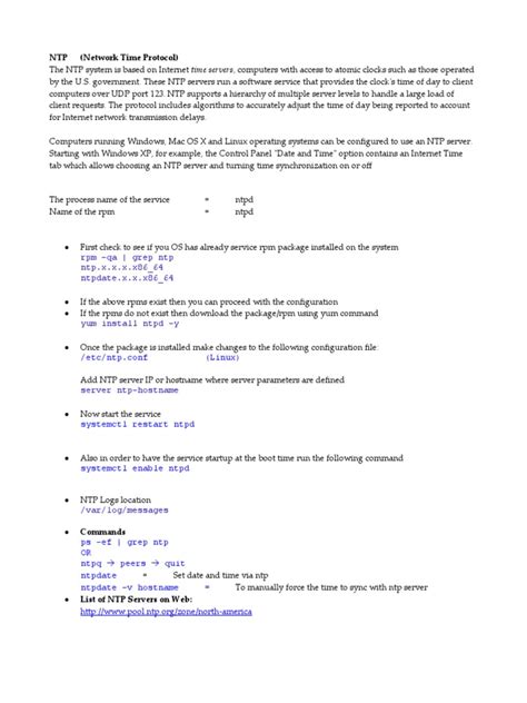 Configure Ntp Server Using Ntpd Service Pdf