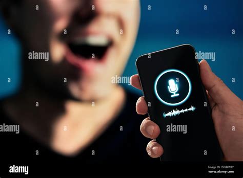 Voice Recognition Ai Speech Generator Or Audio Recording App On Phone Deep Fake Vocal Sound
