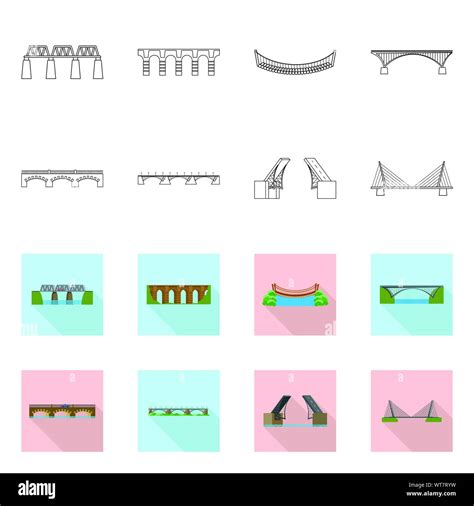 Isolated Object Of Connection And Design Sign Collection Of Connection And Side Stock Symbol